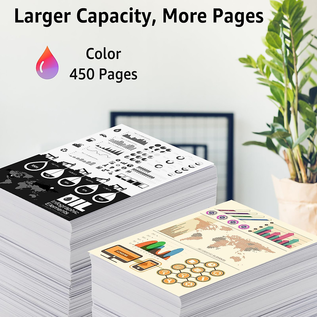 NineLeaf Remanufactured Ink Cartridge Replacement for HP 62XL 62 XL use in Envy 5540 5640 5660 7644 7645 OfficeJet 5740 8040 OfficeJet 200 250 Series Inkjet Printer（1 Pack Tri-Color