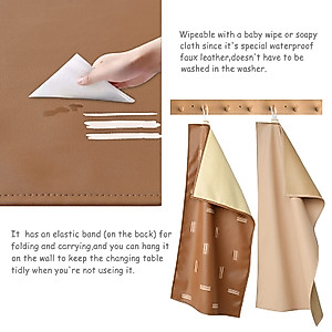 Owlowla Baby Diaper Changing Pad Portable Changing Mat Travel Changing Pad Liner for Baby and Small Toddler(Beige&Brush Strokes)