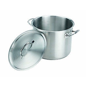 Crestware 20 Quart Stainless Steel Stock Pot, Silver