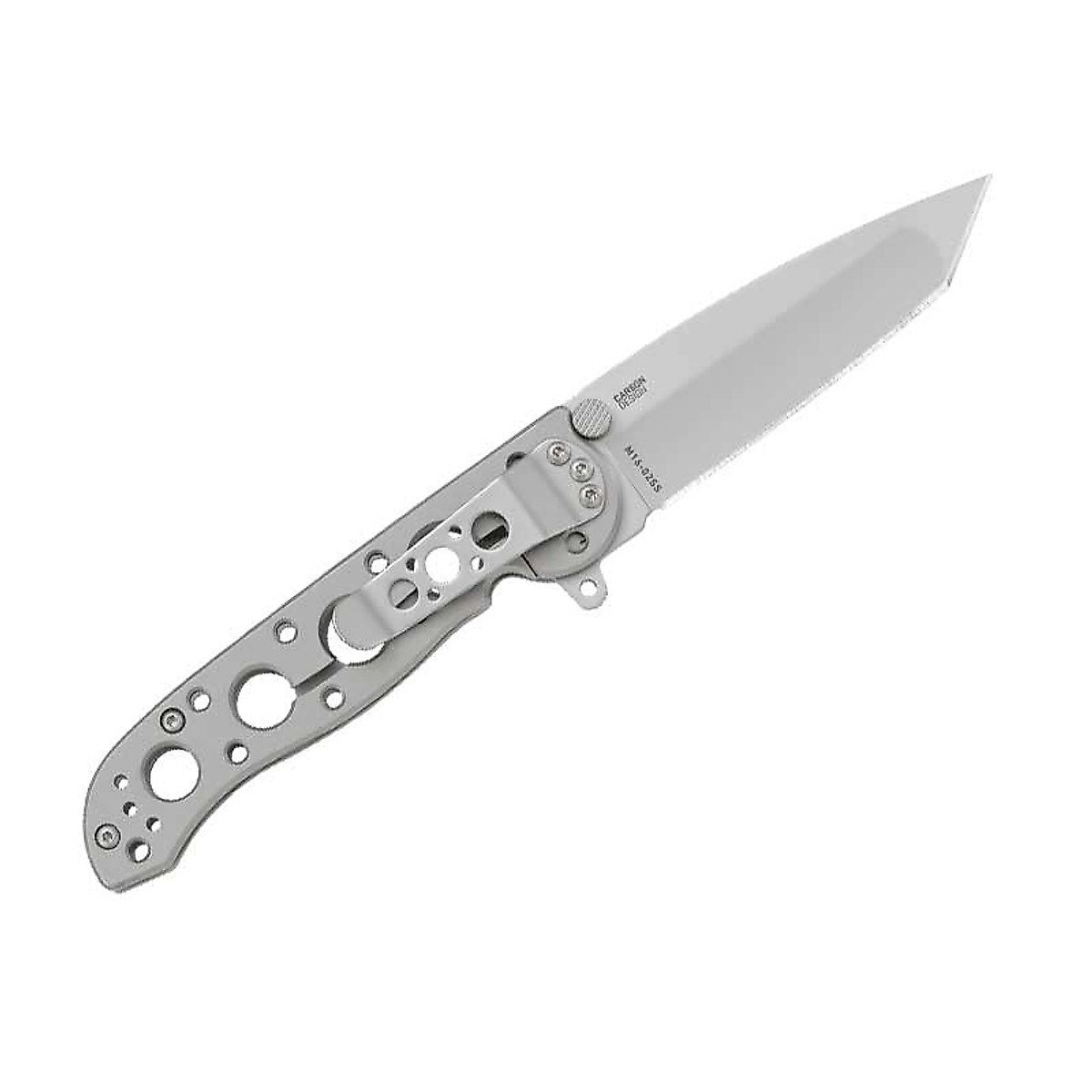 CRKT M16-02SS EDC Folding Pocket Knife: Sandvik Steel 4-Position Pocket Clip Bead Blast Blade/Stainless Steel Handle/M16-02SS