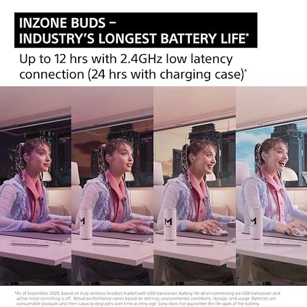 Sony INZONE Buds Wireless Gaming Earbuds, Perfect for PlayStation® 5, for PC/PS5/Switch/Mobile, 48Hr Battery with Case, Noise Canceling, 360 Spatial Sound, 2.4GHz USB-C Dongle, WF-G700N Black