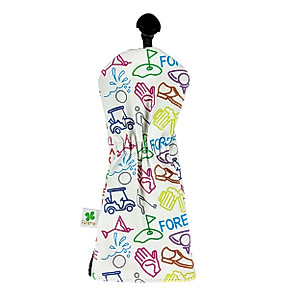 Foretra - Limited Edition Golf Icons Pattern - Fairway Wood Head Cover - Tour Quality Golf Club Cover - Style and Customize Your Golf Bag