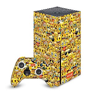 Head Case Designs Officially Licensed Emoji Smileys Art Patterns Matte Vinyl Sticker Gaming Skin Case Cover Compatible with Xbox Series X Console and Controller Bundle