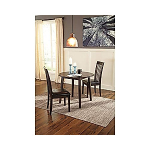 Signature Design by Ashley Hammis Round Dining Room Drop Leaf Table, Dark Brown