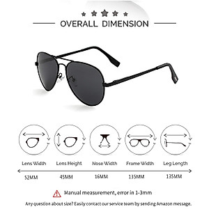 Kursan Polarized Aviator Sunglasses for Small Face Women Men, 100% UV400 Protection, 52MM ((2 Pack) Black Frame Black Lens/Gold Frame Black Lens)