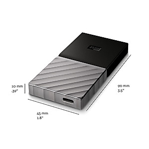 WD 256GB My Passport SSD Portable Storage - USB 3.1 - Black-Gray - WDBK3E2560PSL-WESN