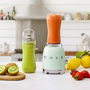 SMEG 50's Retro Style Personal Blender with Backlit Knob and Two BPA 600 ML Free bottles PBF01PGUS Pastel Green