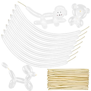 Aodaer 72 Pieces Long Skinny Latex Balloons Twisting Balloons Modelling Balloons for DIY Festival Party Favors Birthday Wedding, Clear
