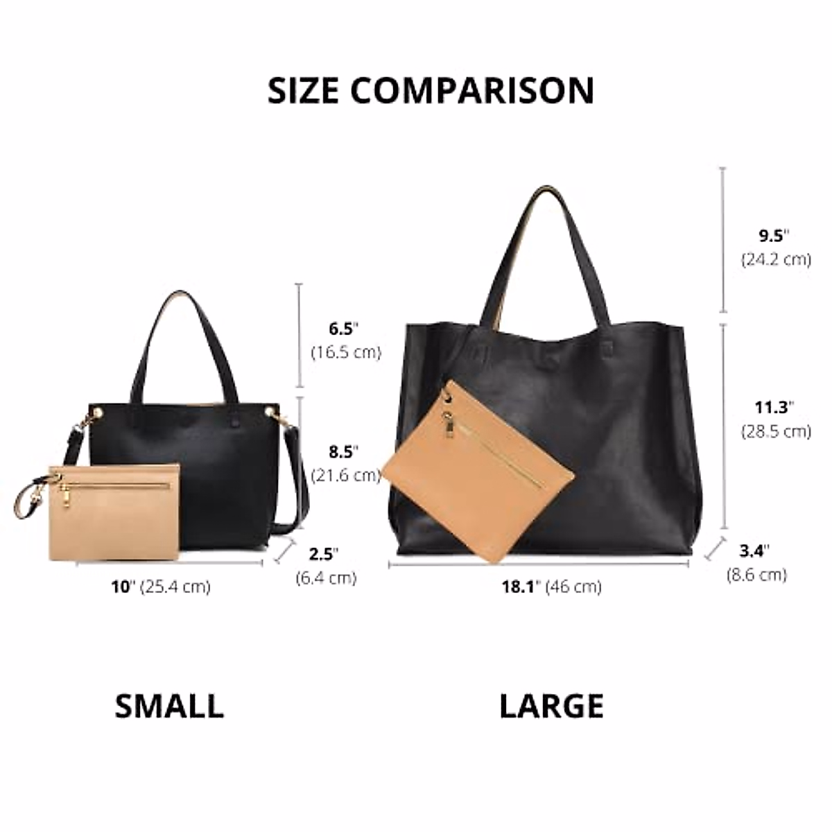 Scarleton Leather Tote Bag for Women, Womens Purses and Handbags, Reversible Tote Bags for Women, Purses for Women, H184220190131 - Black/Natural