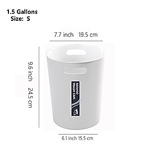 REXWOD Small Trash Can Wastebaske 1.5 Gallon Garbage Bin Round for Small Space Bathroom Office Bedroom,White 2 Pack