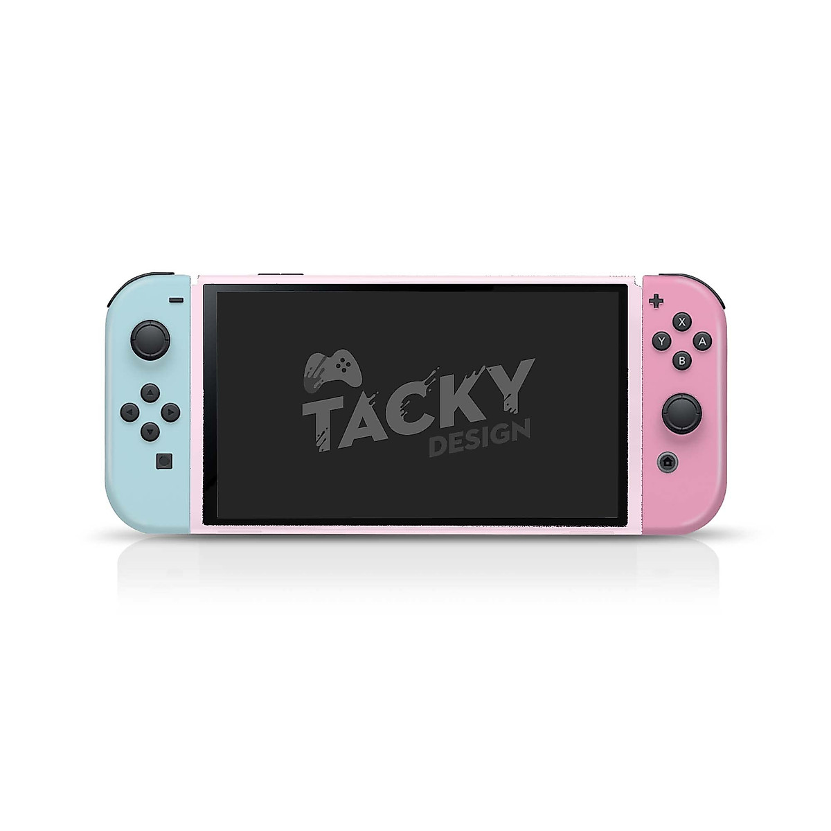 Tacky Design Pink Colorwave Skin Compatible with Nintendo Switch OLED Skin Wrap Cover, Color Blocking Skin for Nintendo Switch OLED Stickers, Premium Vinyl 3M Full Wrap Decal