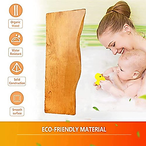 Bathtub Trays for Tub,Solid Wood Bath Tub Tray Table,Waterproof Bath Shelf Bath Tray for Bathtub,Thicken Wooden Bathtub Caddy Tray(35.4inch, Nature)