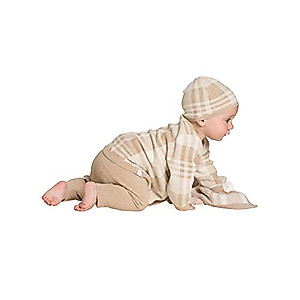Barefoot Dreams CozyChic Ultra Lite Plaid Baby Bundle, 4 Pcs, Cream, 6-12m