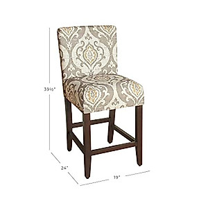 HomePop Upholstered Counter Height Barstool, 24-Inch, Suri Cream