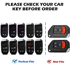 Jimtyee for Jeep Key Fob Cover with Keychain Soft TPU Car Key Case Shell Protection Compatible with Grand Cherokee Renegade Chrysler Dodge Ram Smart Key(Blue)