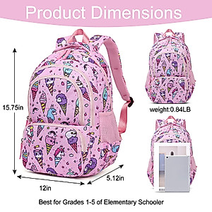 CLUCI Kids Backpack for Girls Bookbags Preschool Backpack Toddler Daycare School Bag Elementary Kindergarten Lightweight Waterproof Pink Unicorn
