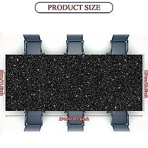 3 Pcs Black Sequin Glitter Tablecloth 54 x 108 Inch Sparkly Shimmer Shiny Waterproof Rectangle Table Cover for Wedding Birthday Graduation Decorations