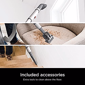 Shark NV356E 31 Navigator Lift-Away Professional Upright Vacuum with Swivel Steering, HEPA Filter, XL Dust Cup, Pet Power, Dusting Brush, and Crevice Tool, Perfect for Pet Hair, White/Silver