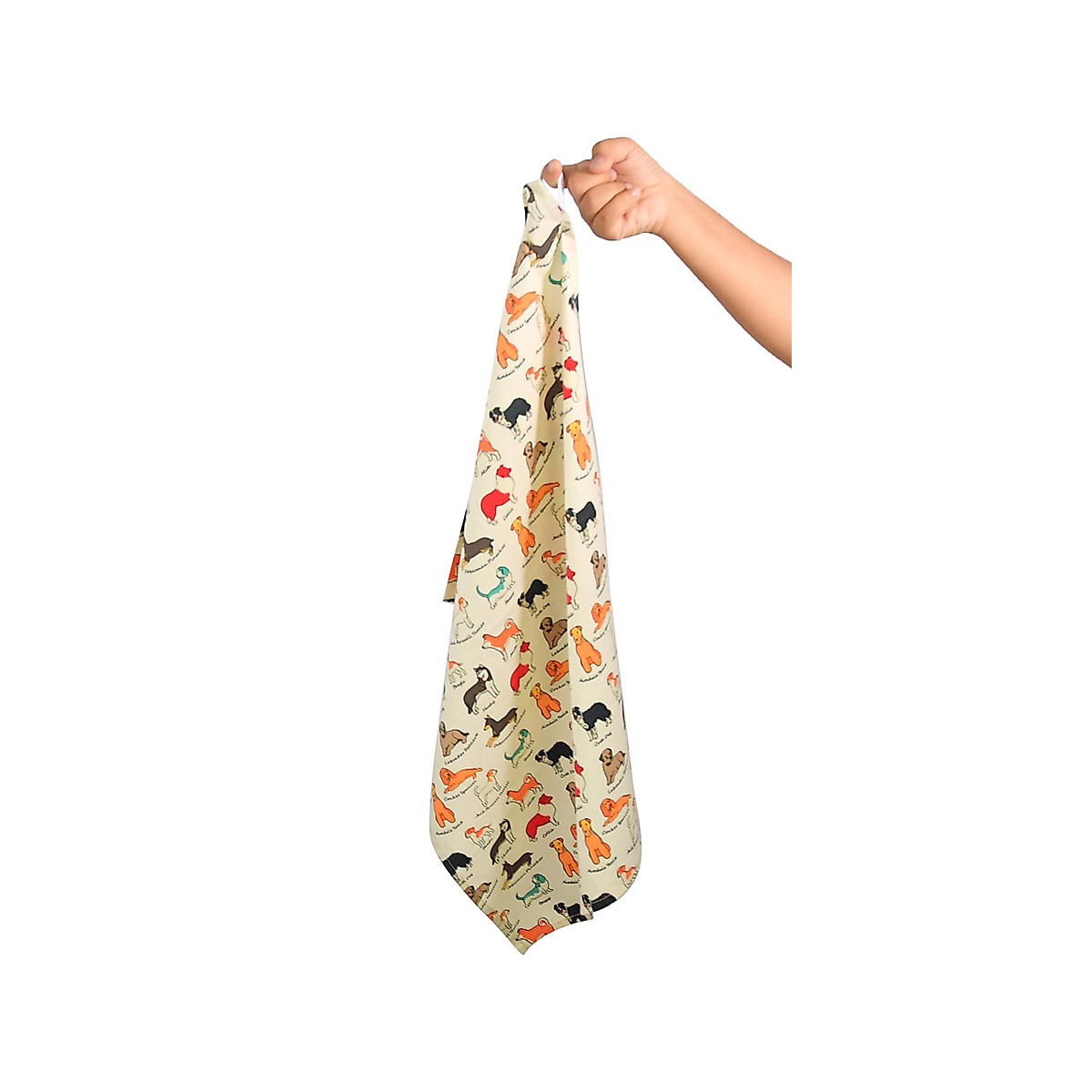 Home-X Dog Illustration Tea Towel for Cooking & Serving, Brightly Colored Print Pattern