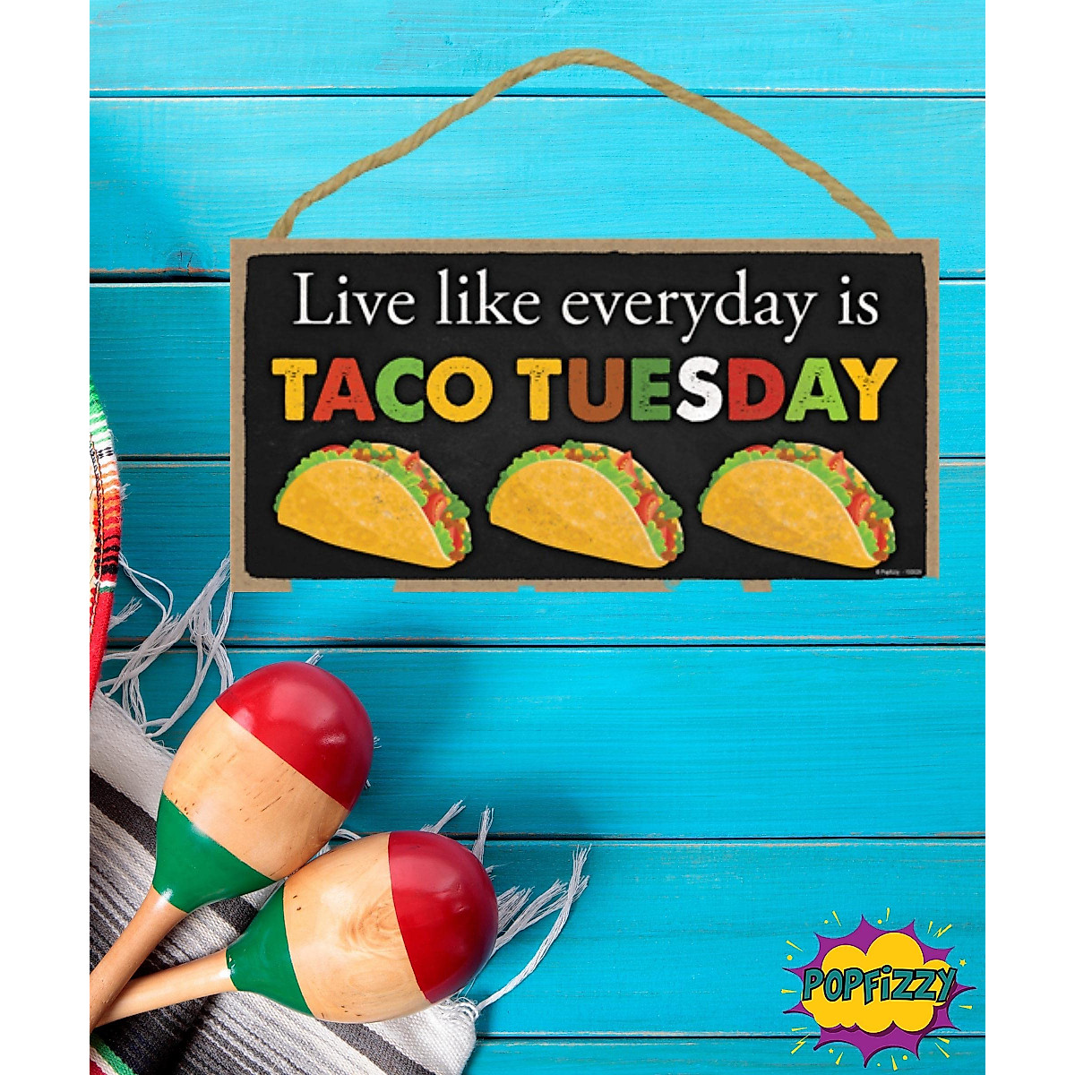 Popfizzy Tacos Sign, Taco Tuesday Sign, Funny Taco Gifts for Taco Lovers, Taco Decorations, Taco Themed Gifts