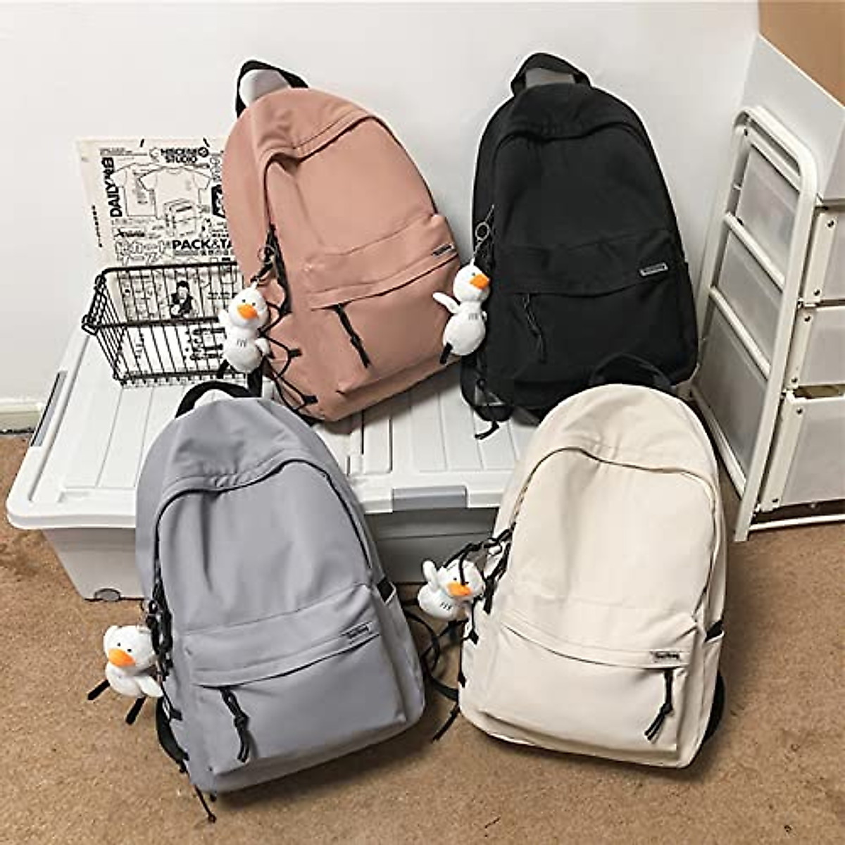 Elsegeod Laptop Backpacks for Travel School College Work，School Backpack Anti Theft Travel Daypack Large Bookbags for Teens Girls Women Students,Black