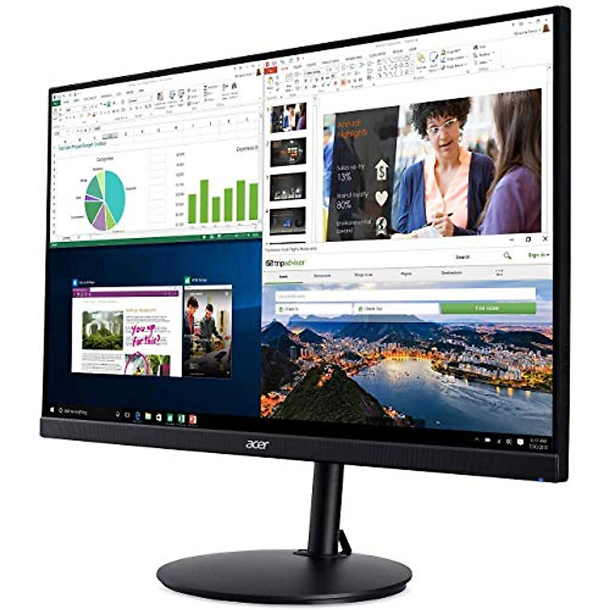 Acer CB272 bmiprx 27" Full HD (1920 x 1080) IPS Zero Frame Professional Home Office Monitor with AMD Radeon Free Sync, Height Adjustable Stand with Tilt & Pivot | Display, HDMI & VGA ports, Speakers