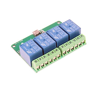NOYITO HID Drive-free USB Computer Control Switch Relay Module USB Smart Switch Control Plug and Play (4-Channel Micro-USB)