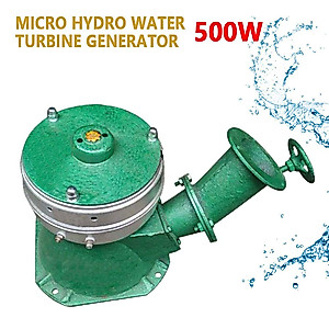 Micro Hydro Water Turbine Electric Generator Portable Water Turbine Generator Magnet Full Copper Core Flow Water Flow Generator (500W 110V)