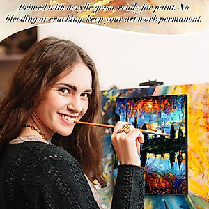 Thenshop 20 Pcs Black Canvas, Stretched Canvases for Painting, Blank Black Art Painting Supplies,8 oz Triple Primed 100% Cotton(8 x 10 Inch)