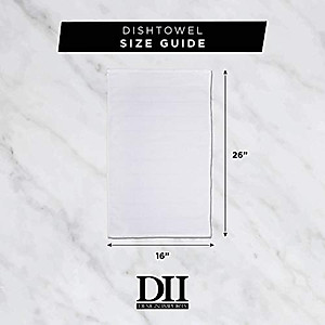 DII Basic Terry Collection Windowpane Dishtowel Set, 16x26, GraySolid, 4 Piece