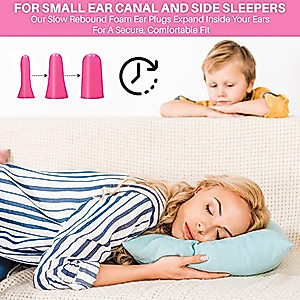 Foam Small Ear Plugs 50 Pair - 30dB for Small Ear Canal Noise Cancelling Disposable Soft for Kids Women Children Baby Toddler Side Sleepers Music Work Concert Airplane Bulk Ear Protection
