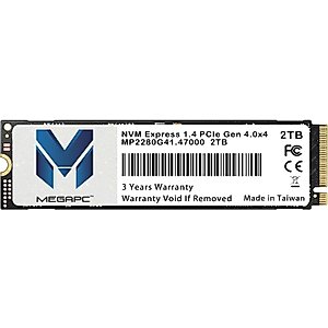 MegaPC PCIe SSD 2TB NVMe M.2 2280 Internal Solid State Hard Drive, Interface PCIe Gen 4.0 x4, Speed Up to 7000 mb/s, Storage and Memory Expansion for Gaming Computer PC Desktop Laptop AIO