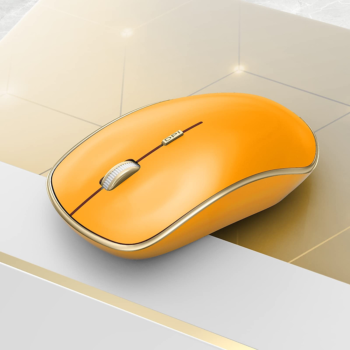 JOYACCESS J 2.4G Wireless Mouse Soft Click, Silent Travel Wireless Mouse for Laptop, 3200 DPI, 5 Adjustment Levels, Computer Mouse Wireless for Chromebook, Mac, PC, Notebook - Orange