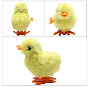 3 otters 12PCS Wind Up Chick Toys, Wind-Up Jumping Cute Chicken Plush Chicks Toys for Kids Goodie Bags Treasure Chest Party Favors Gifts