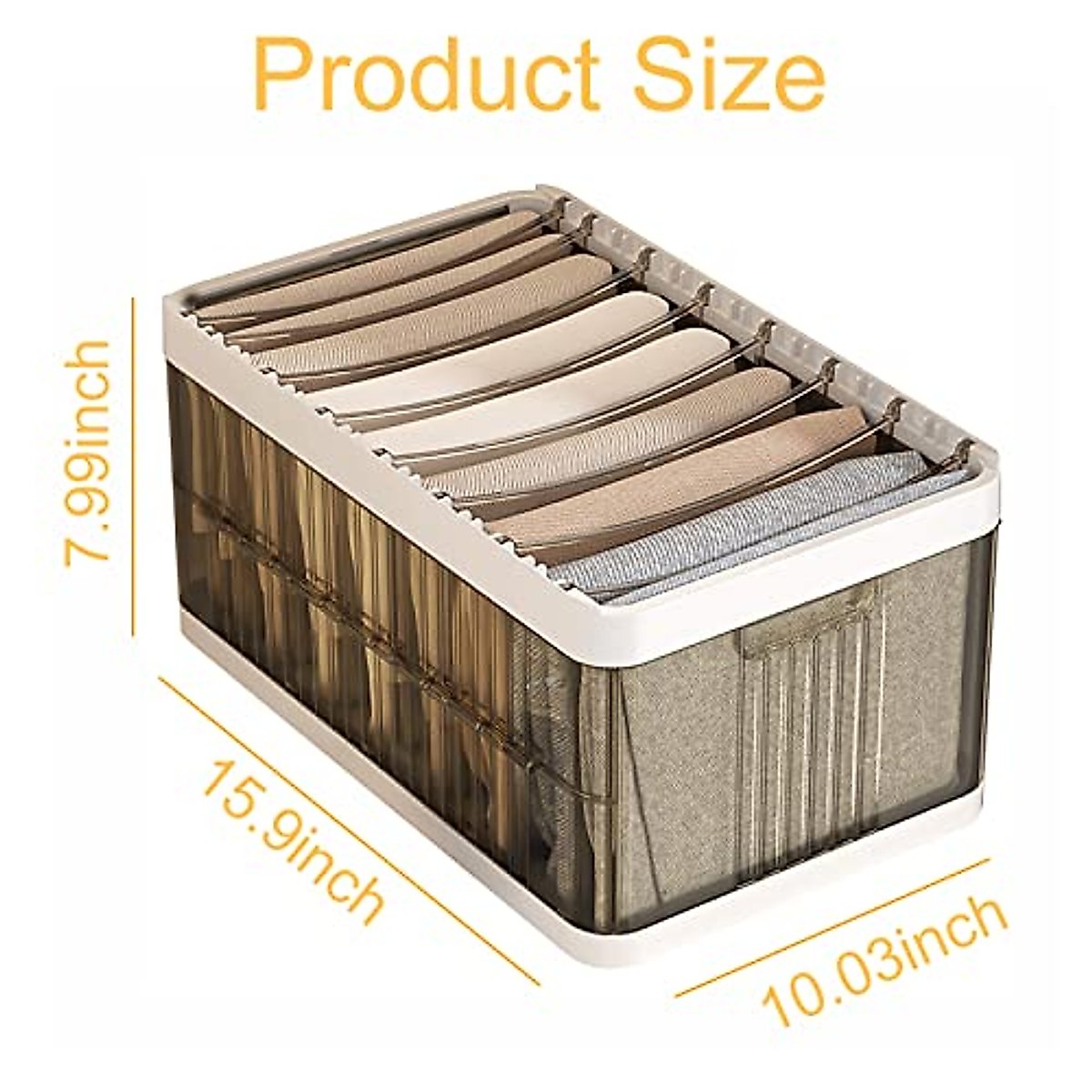 XIYAO 3 Pack Stackable Plastic Storage Bins with Lids, 20 Qt Foldable Cube Closet Organizers and Storage Box with 7 Removable Partitions, Larger Clear Storage Boxes for Clothes, Toys, Blanket