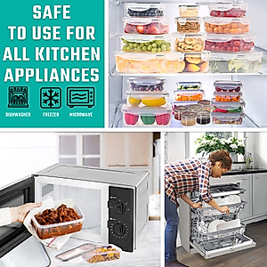 50 Pcs Large Food Storage Containers with Lids Airtight-85 oz to Sauces Box-Total 526Oz Stackable Kitchen Bowls Set Meal Prep Containers-BPA Free Leak proof Plastic Lunch Boxes- Freezer Microwave safe