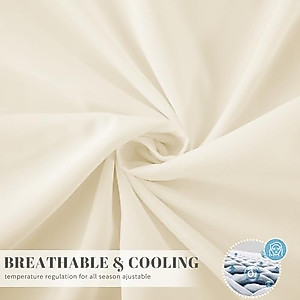 Bedlifes Queen Sheet Set- Ultra Soft Sheets-Luxury-Breathable-16 Deep Pocket- 1800 Thread Count Percale Egyptian Microfiber Bed Sheets Wrinkle, Fade and Stain Resistant Queen Size Cream 4 Pieces