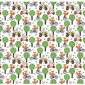 Stesha Party Woodland Animal Gift Wrapping Paper for Baby Shower, Birthday, Holiday - Folded Flat 30 x 20 Inch (3 Sheets)