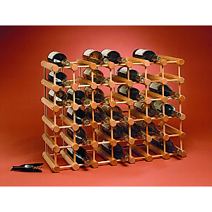 J.K. Adams Ash Wood Modular Stackable Wine Rack Storage Holder with Natural pins, 40 Bottle