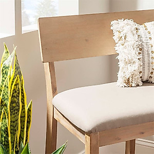 Linon Jordan Wood 25" Counter Height Dining Bench in Washed Gray