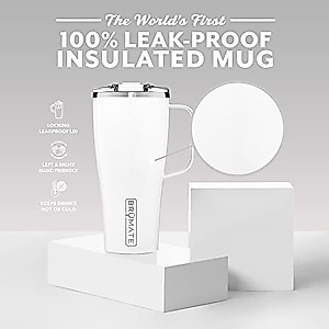 BrüMate Toddy XL - 32oz 100% Leak Proof Insulated Coffee Mug with Handle & Lid - Stainless Steel Coffee Travel Mug - Double Walled Coffee Cup (Ice White)