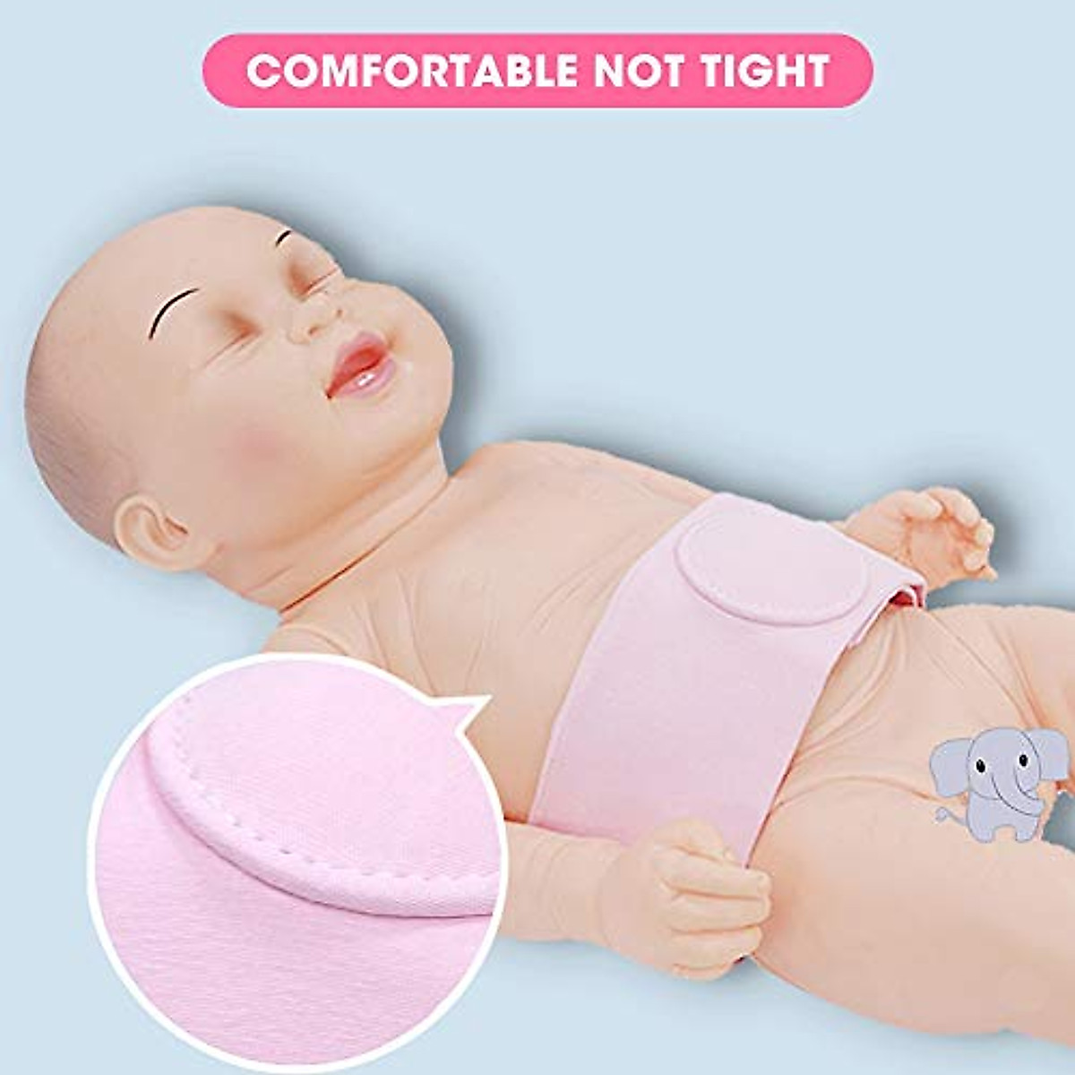 ZJchao Hernia Belt for Babies, 2-piece Hernia Belt Treatment For Hernia Therapy For Children Umbilical Hernia Belt for Newborns Infant Newborn Belt(Rosa)