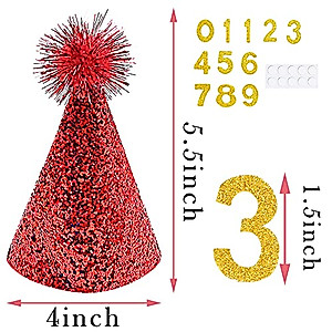 PET SHOW 10pcs Small Dog Birthday Hat Set for Boys Girls Medium Large Dogs Cat Kitten Puppies Party Hats with 0-9 Numbers 10 Glue Grooming Accessories