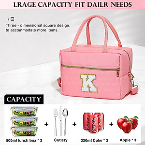 YOOLIFE Birthday Gifts for Women Her Girls - Birthday Bridesmaid Gifts Idea for Teen Girls Teenage | Initial Cute Pink Lunch Bag Insulated Lunch Cooler Bag School Lunch Box for Her Mom Friend Work J