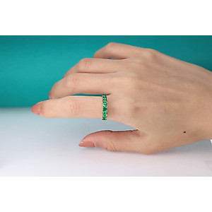 Gin & Grace 14K Yellow Gold Natural Zambian Emerald Ring for women | Ethically, authentically & organically sourced Square-Cut Emerald hand-crafted jewelry for her | Emerald Ring for women.