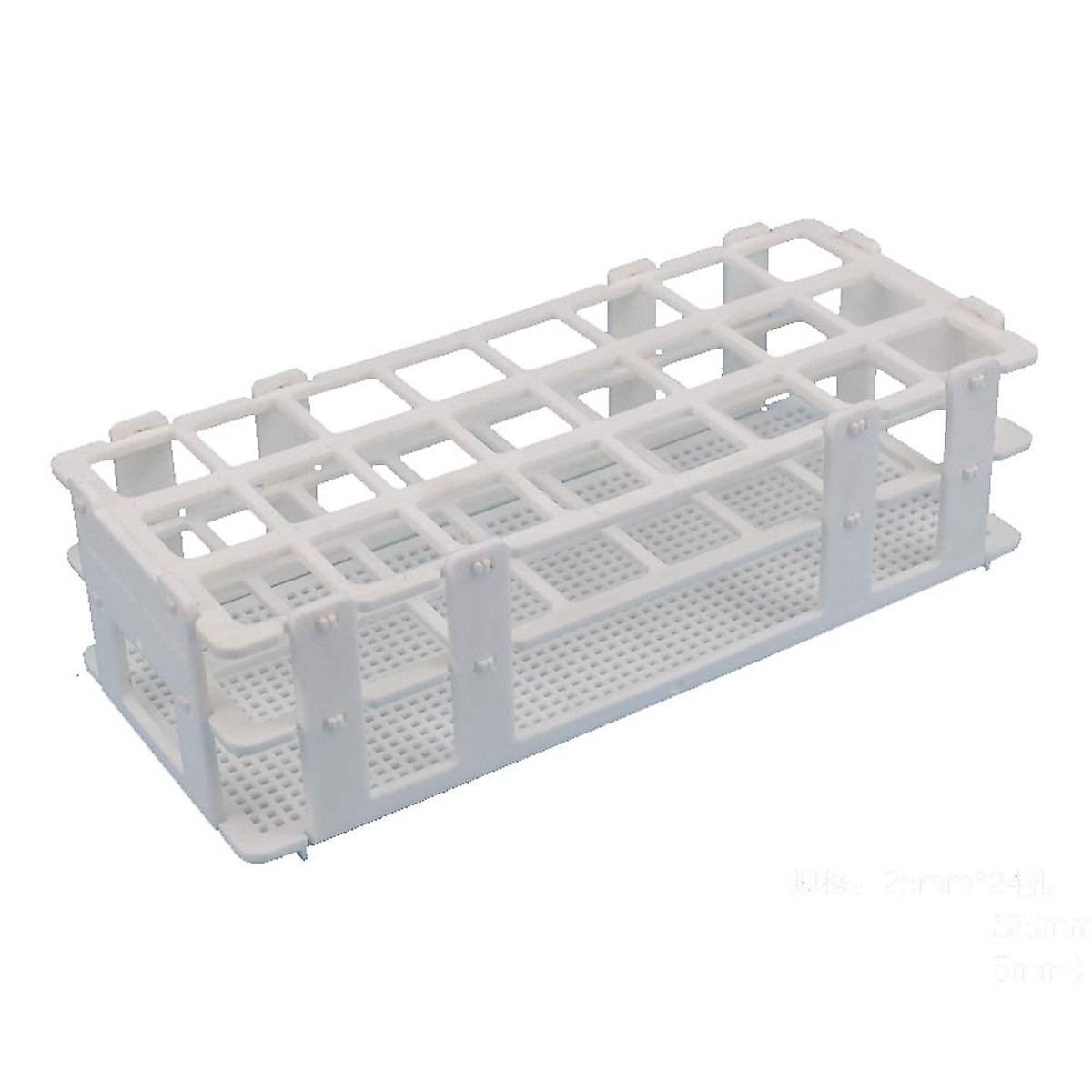 BIPEE Plastic Test Tube Rack, 21 Holes，Test Tube Holder for 50ml Test Tubes, White Vial Holder, Detachable Test Tube Holder Rack (1pcs，21 Holes）
