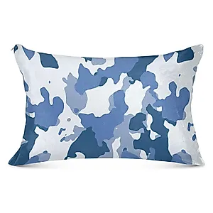 Blue Camo Pillow Cases King Size Soft Cozy Pillowcase with Zipper Skin-Friendly Velvet Pillow Covers for Bedroom Sofa Couch Home Decoration