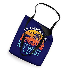 I'd Rather Be In Key West Retro Florida Keys Souvenir Tote Bag