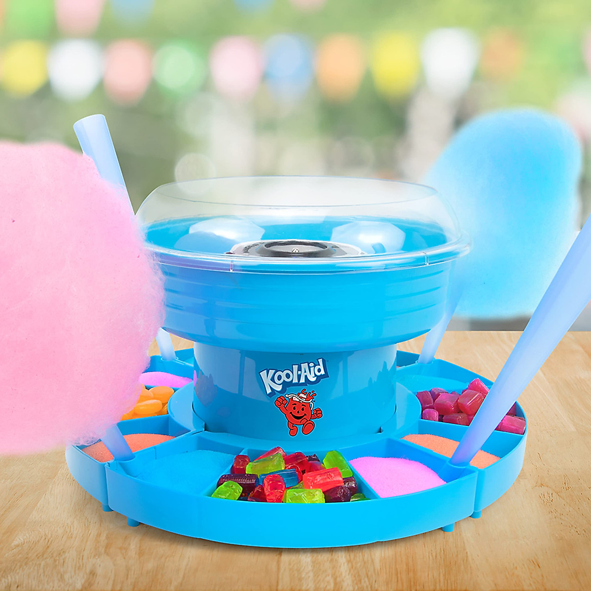 Nostalgia Kool-Aid Flossing Party Kit (3-Pack) | Blue Raspberry, Strawberry, Tropical Punch | 3 16oz Bottles of Cotton Candy Sugar Mix | 96 Small to Medium Cone Servings, 16 Ounces