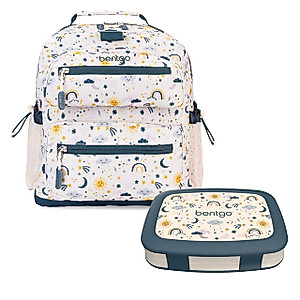 Bentgo® Kids 14” Backpack Set With Kids Prints Lunch Box (Friendly Skies)